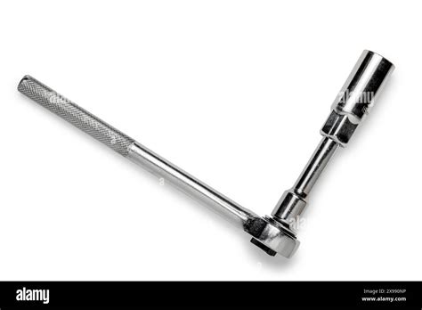 Multi Purpose Combination Iron Socket Wrench With Accessories Isolated On White Background