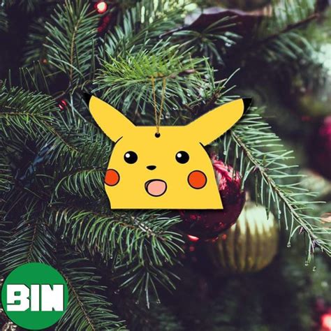 Shocked Pikachu Custom Shape Christmas T Tree Decorations Xmas Unique Ornament Binteez