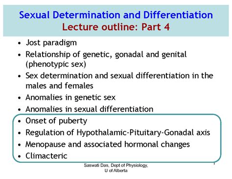 Sexual Determination And Differentiation Lecture Outline Studocu