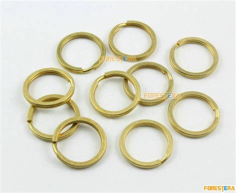 20 Pieces 20mm Solid Brass Split Key Ring Flat Bkring1 Etsy