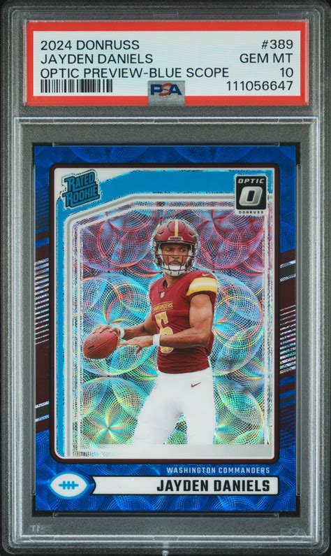 Jayden Daniels Donruss Optic Preview Blue Scope Price Guide Sports Card Investor
