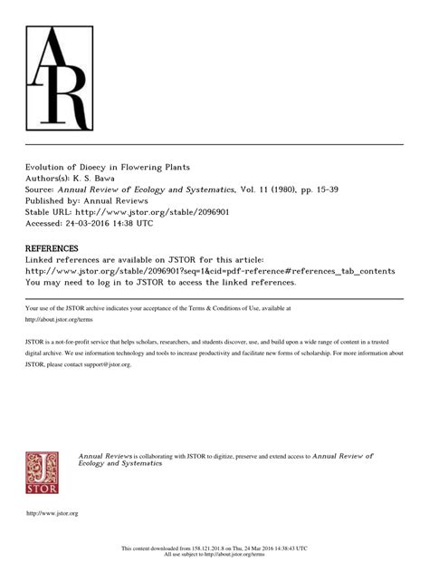 Pdf Evolution Of Dioecy In Flowering Plants