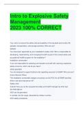 Intro To Explosive Safety Management 2023 100 CORRECT INTRO TO