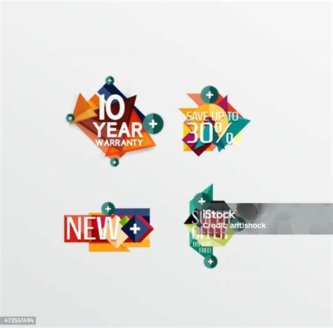 Sekumpulan Label Stiker Spanduk Lencana Dan Elemen Untuk Dijual