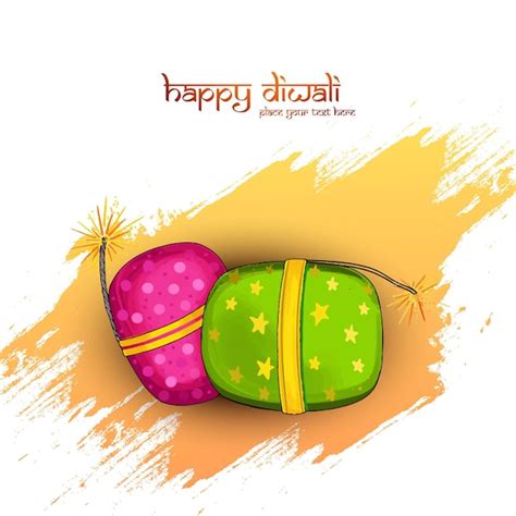 Free Vector Happy Diwali On Fire Cracker Celebration Background