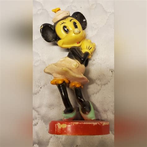 Toys Minnie Mouse Vintage Figurine In Pink Dress Green Shoes Poshmark