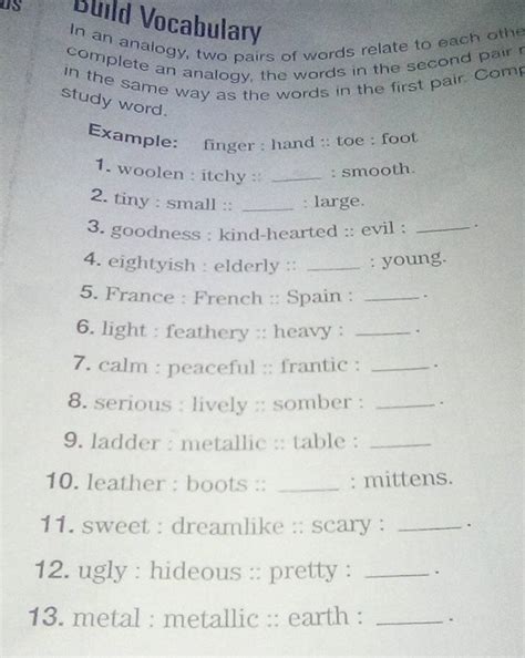 Solved Us Build Vocabulary In An Analogy Two Pairs Of Words Relate To