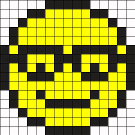 Nerd Face Perler Bead Pattern Bead Sprites Misc Fuse Bead Patterns