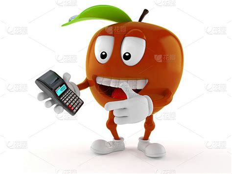 使用计算器的苹果人物