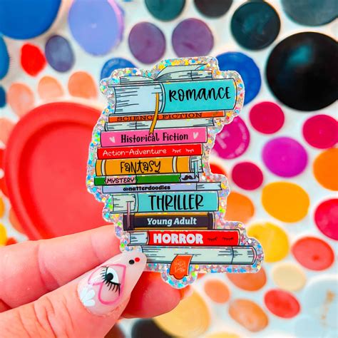 Book Genres Stack Sticker Natterdoodle