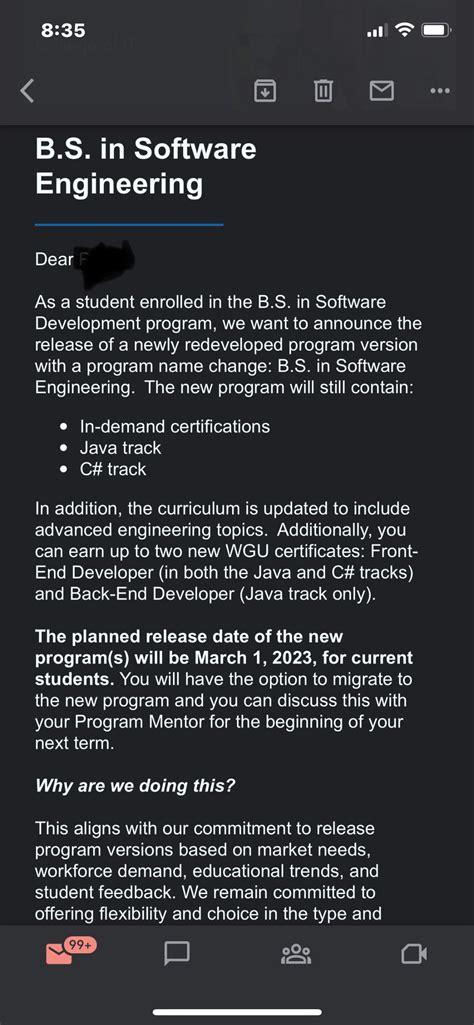 Software Engineering Degree Announcement R Wgu