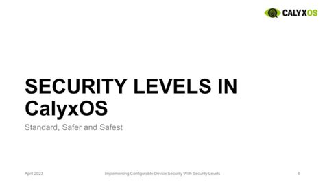 Implementing Configurable Device Security With Security Levels Pptx