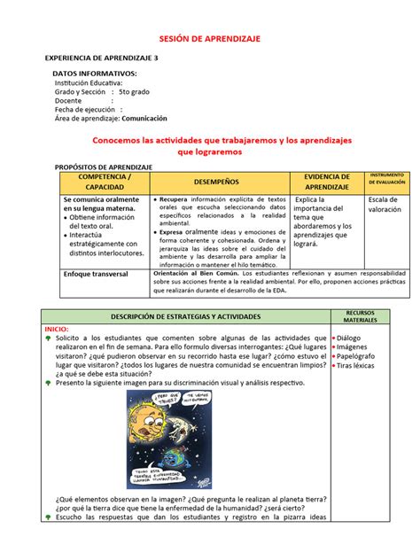 S1 Sesión 1 Conocemos Las Actividades Que Trabajaremos Y Los