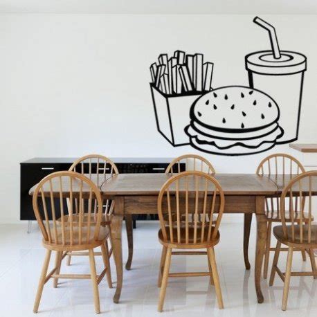 Vinilo Decorativo Combo De Hamburguesa