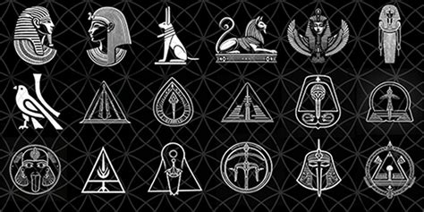 50 Pieces Egyptian Symbols Alphadecal Pack Vol 01 Superhive