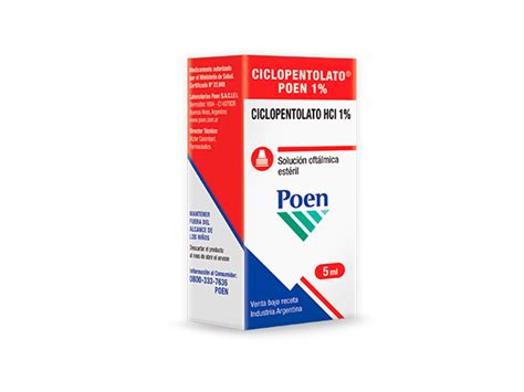 Ciclopentolato Poen® 1 Solución Oftálmica Estéril Venta Bajo Receta