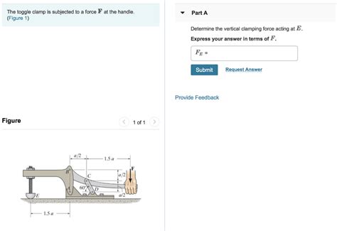 Solved The Toggle Clamp Is Subjected To A Force F At The Chegg