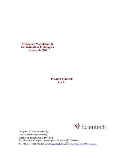 Scientech 2203 Pdf Detector Radio Frequency Modulation