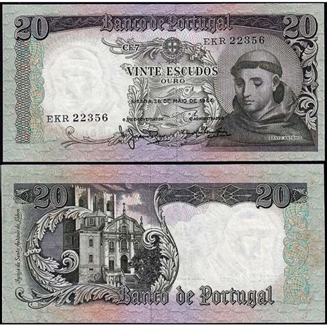 NT PT PC Nota de Escudos Santo António Chapa Banco de