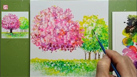 풍선을이용해서 나무 그리는 방법 아크릴페인팅 유화 Oil Painting Acrylic Painting 505