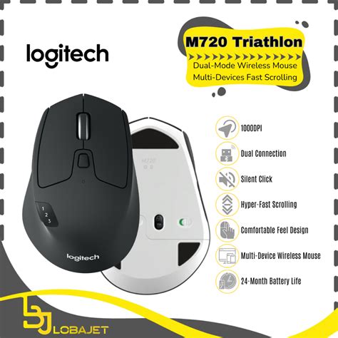 Jual Logitech M720 Triathlon Dual Mode Wireless Mouse Multi Devices