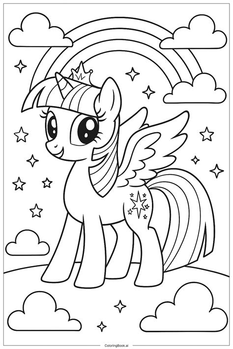 戴王冠的紫悦公主 填色页（免费 Pdfandpng 可打印）