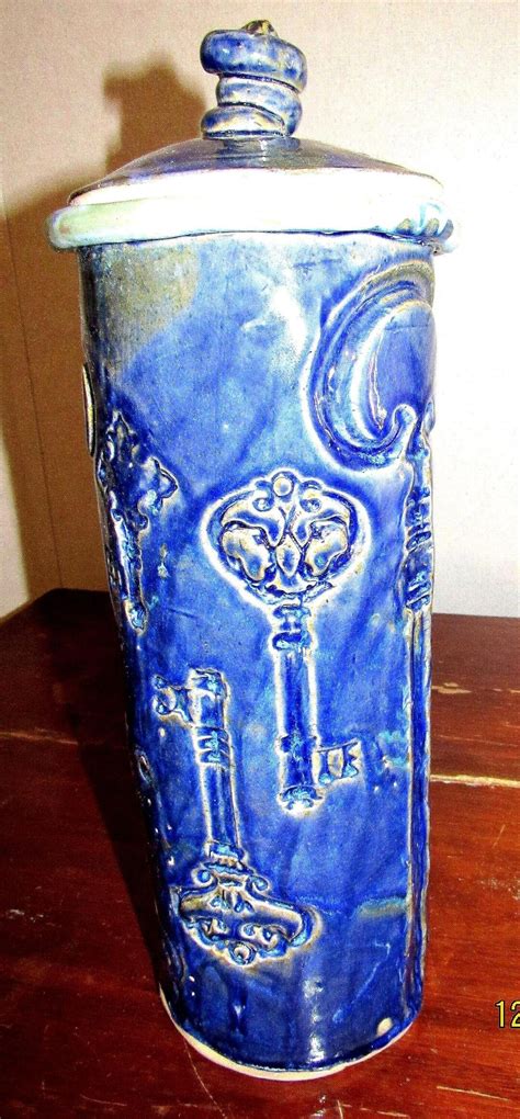 Handmade Blue Pottery Vase With Lid Etsy