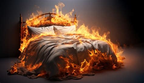 Free Ai Image 3d Bed On Fire With Flames