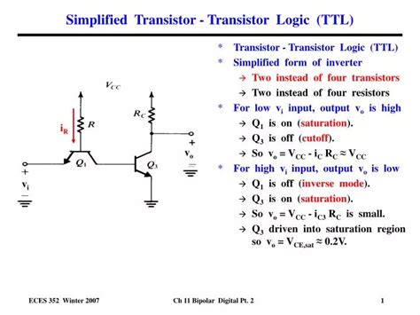 Ppt Simplified Transistor Transistor Logic Ttl Powerpoint