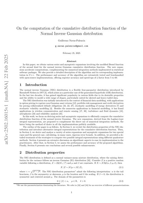 pdf on the computation of the cumulative distribution function of the