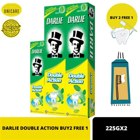 Darlie Toothpaste Twinpack Double Action 225gx2 Free 75g Shopee Malaysia