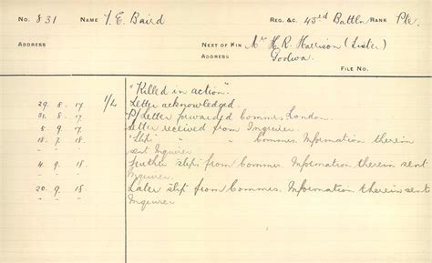 Thomas Edwin Baird South Australian Red Cross Information Bureau