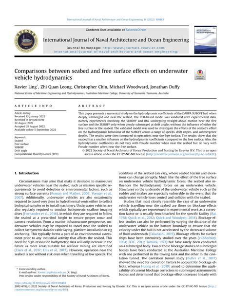 PDF Comparisons Between Seabed And Free Surface Effects On Underwater Vehicle Hydrodynamics
