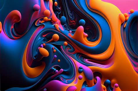 Premium AI Image Abstract Colorful Swirling Paint Background In A