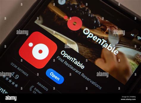 Opentable App Is Displayed In App Store Opentable Is A Us Based Online Platform For Booking