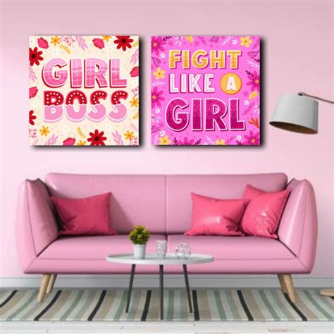 Jual Hiasan Dinding Pajangan Poster Kayu Girl Boss 20x20cm MGB 007