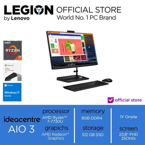 Jual Lenovo Ideacentre Aio Alc Qxid Amd R U Gb Gb Ssd Fhd W Ohs Di Seller