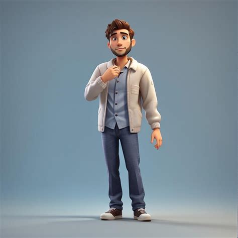 Premium Ai Image Man In Confused Pose 3d Illustration