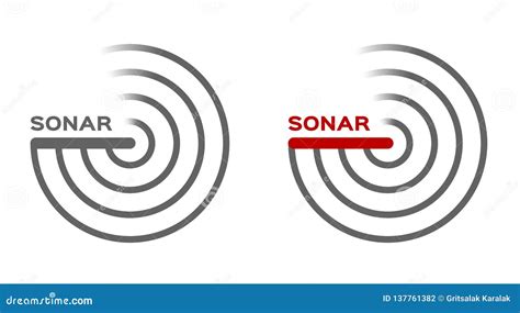 Sensor And Waves Signal Icon Vector Sonar Radar Stock Vector