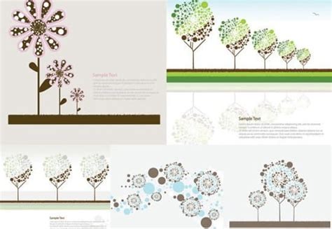 꽃과 나무 귀여운 벡터 Eps Uidownload