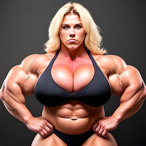 An Image Of A Abnormal Big Female Bodybuilder With A Huge Bust