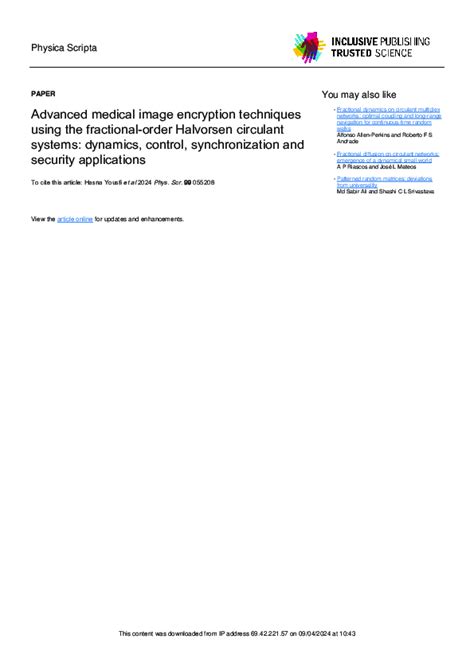 Pdf Advanced Medical Image Encryption Techniques Using The Fractional
