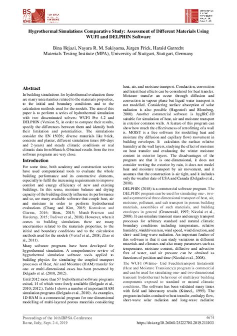 (PDF) Hygrothermal Simulations Comparative Study: Assessment of Different Materials Using WUFI ...