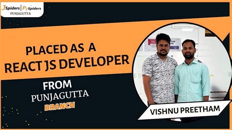 Placement Journey As A Reactjs Developer From Jspiders Hyderabad