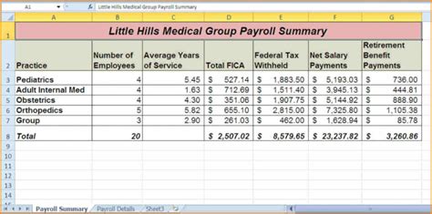 Payroll Spreadsheet Examples — Db