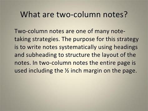 Two Column Notes Made Easy