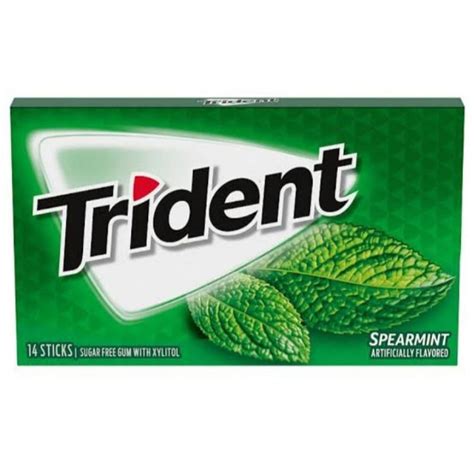 Trident Spearmint Gum 14 Sticks Sugar Free Chewing Gum Uk Fresh