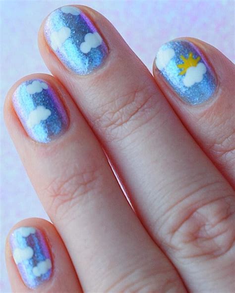 17 Cute Cloud Nail Designs Paisley And Sparrow