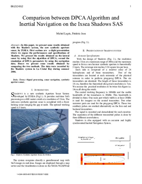 Pdf Dpca Vs Inertial Navigation On Shadows Sas