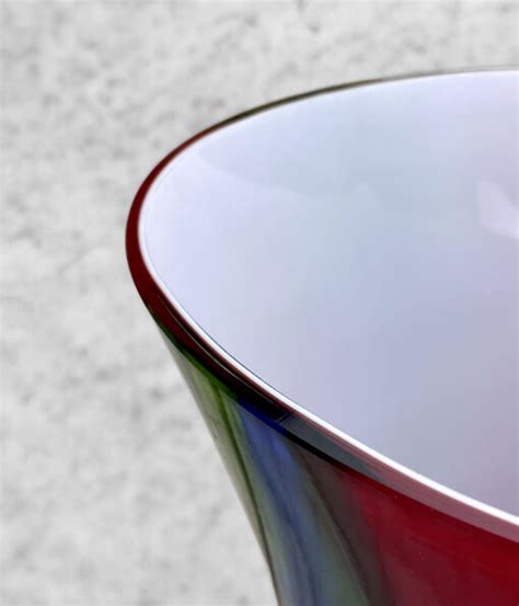 Mid Century Large Italian Murano Sommerso Red Art Glass Vase Scranton